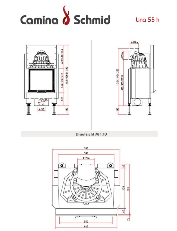 Schmid Lina 55H | Kjøp peis online her | Din ekspert ‎på peis gass vedfyrt